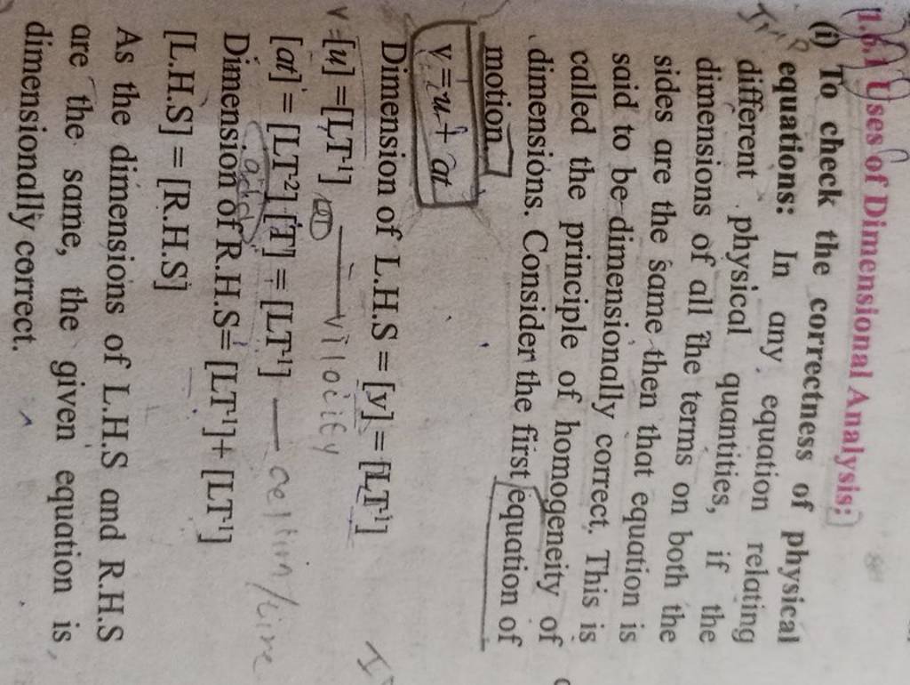 11 I Uses Of Dimensional Analysis i To Check The Correctness Of Phys 11 I Uses Of Dimensional Analysis i To Check The Correctness Of Phys