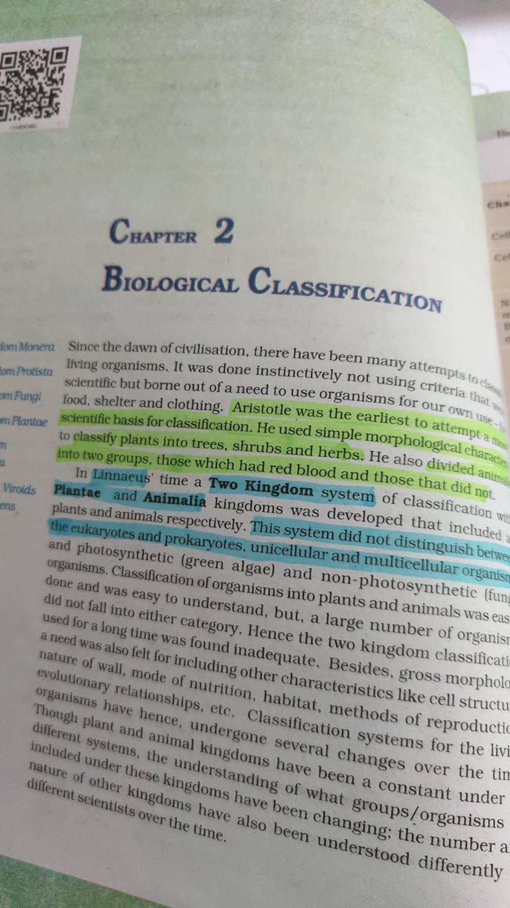 C HAPter 2Brological ClassificationSince the dawn of civilisation, ther..