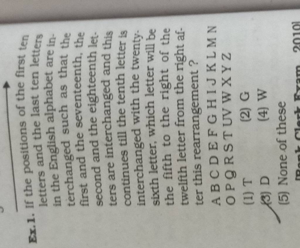 If the positions of the first ten letters and the last ten letters in the..