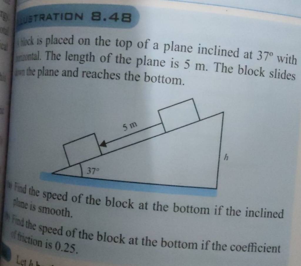 STRATIDN 8.48Wisk is placed on the top of a plane inclined at 37∘ with m..