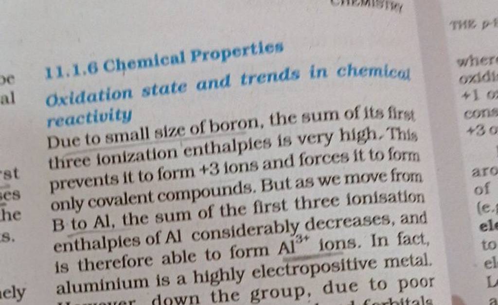 11.1.6 Chemical PropertiesOxidation state and trends in chemical reactiv..