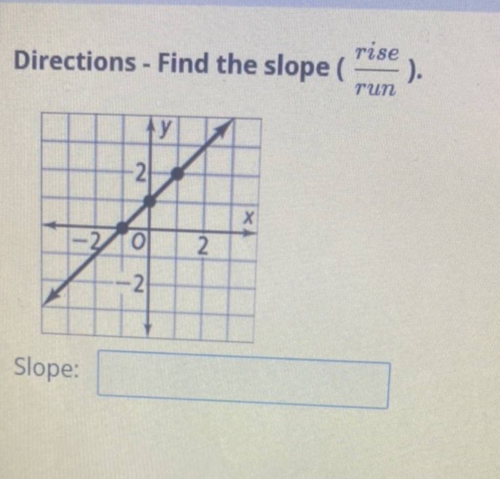 Directions - Find the slope ( run rise ).Slope: | Filo