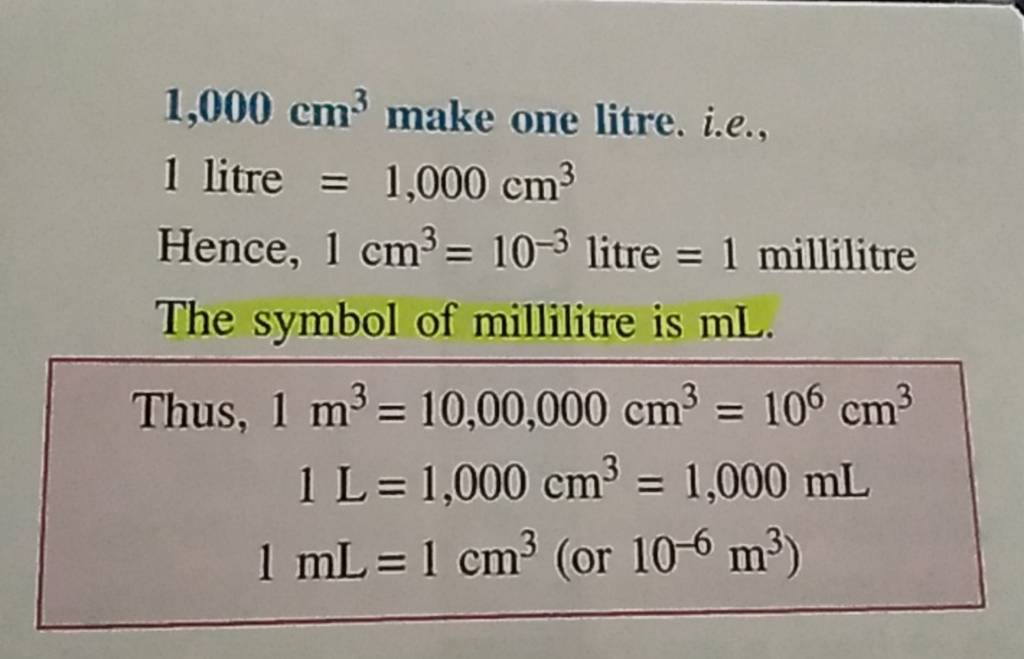 1 000 mathrm cm 3 Make One Litre I e 1 Litre 1 000 mathrm cm 