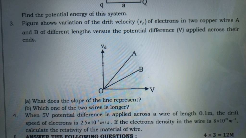 q a U Find the potential energy of this system. Figure shows variation o..