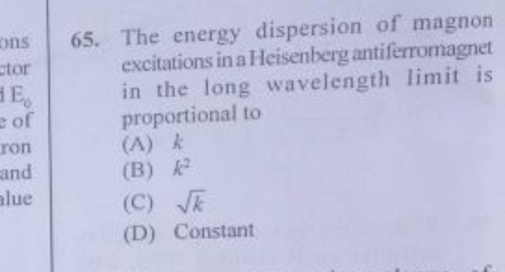 The energy dispersion of magnon excitations in a Heisenberg antiferromagn..