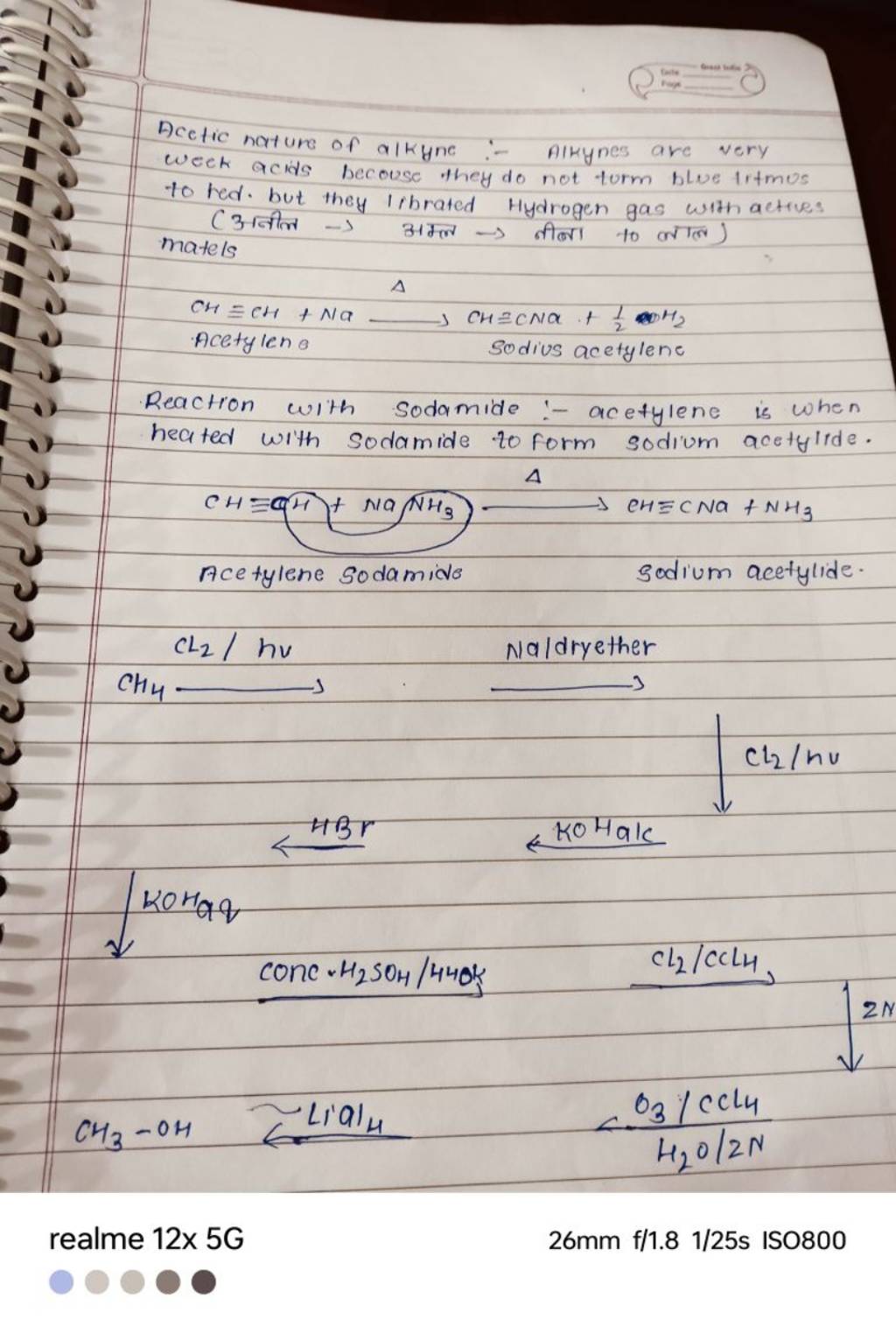 Acetic nature of alkyne :- Alkynes are very week acids becouse they do no..