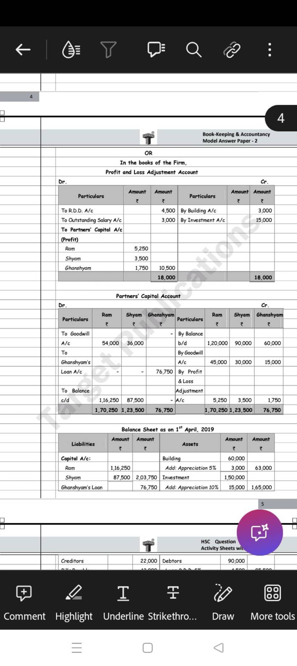 4Book-Keeping \& AccountancyModel Answer Paper - 2In the books of the..