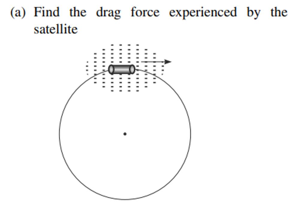 (a) Find the drag force experienced by the satellite | Filo