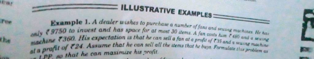 ILLUSTRATIVE EXAMPLESExample 1. A dealer wishes to purchase a number of