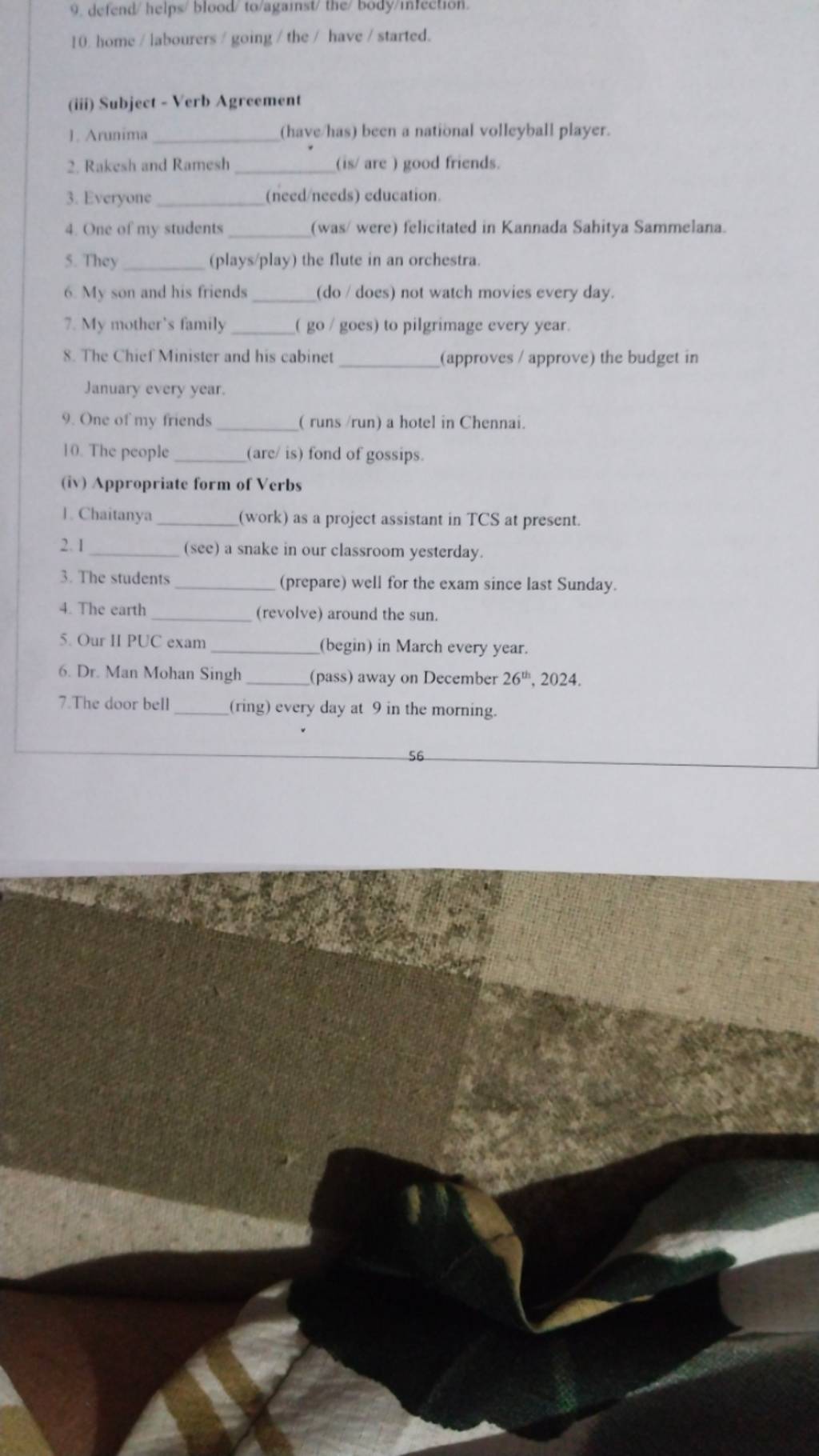 9. defend/helps/blood/to/against/ the/body/intection.10. home / labourer..