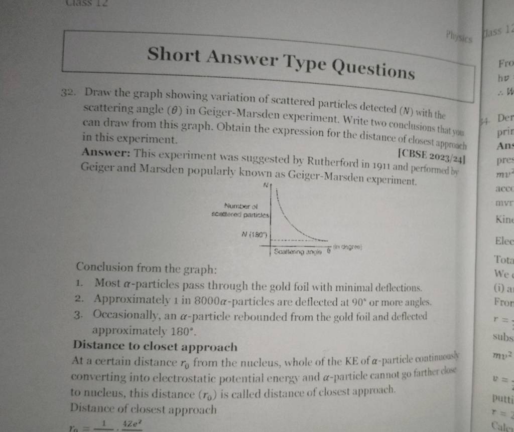 Ciass 12PliysicsShort Answer Type Questions32. Draw the graph showing..