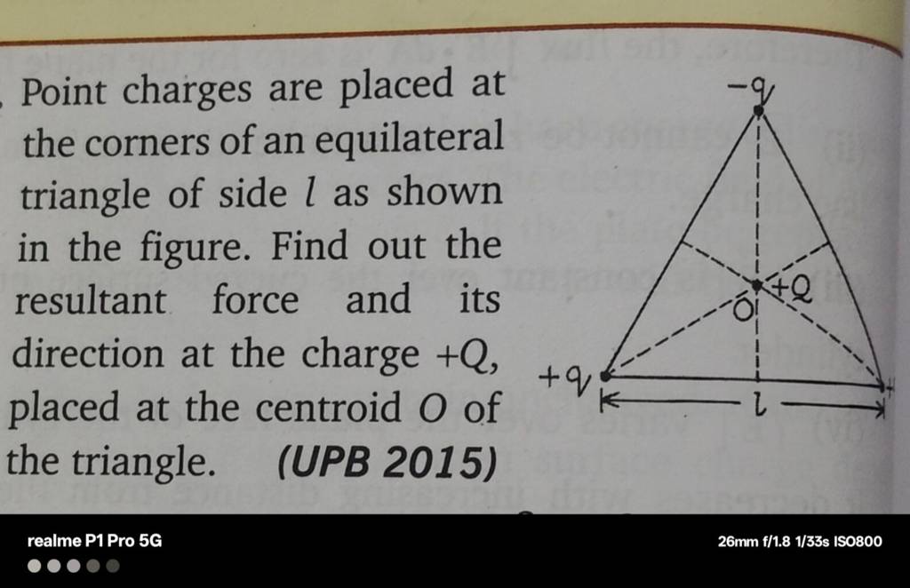 Point charges are placed at the corners of an equilateral triangle of sid..