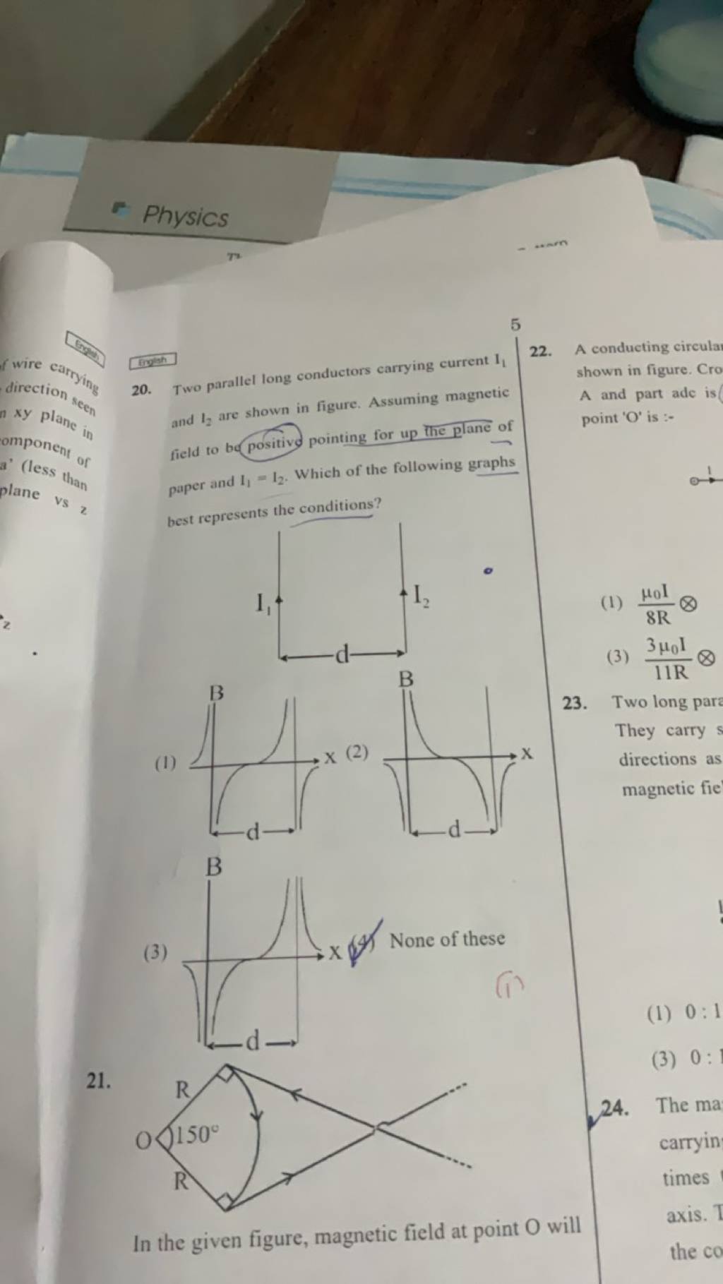 Physics 5 A conducting circula shown in figure. Cro A and part ade is poi..