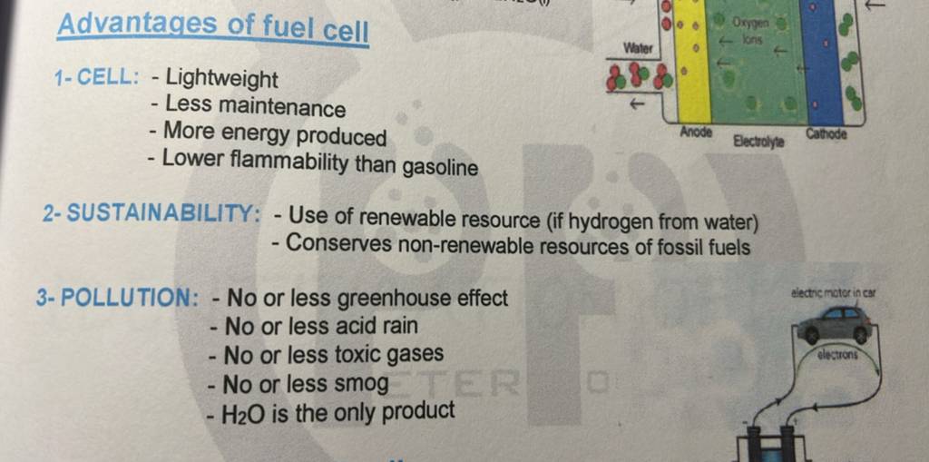 Advantages of fuel cell1-CELL: - Lightweight- Less maintenance- More e..