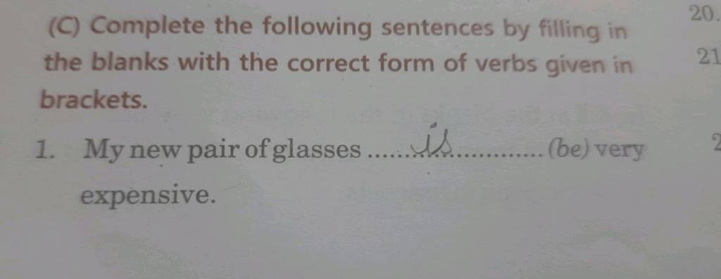 (C) Complete the following sentences by filling in the blanks with the co..