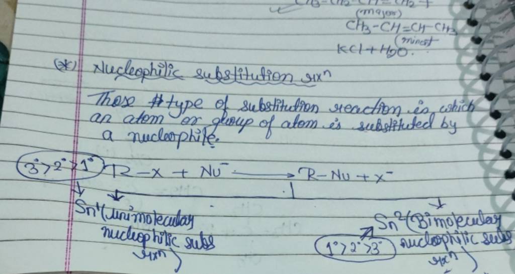 Nucleophilic substitution rxnThose type of substitution reaction is ..