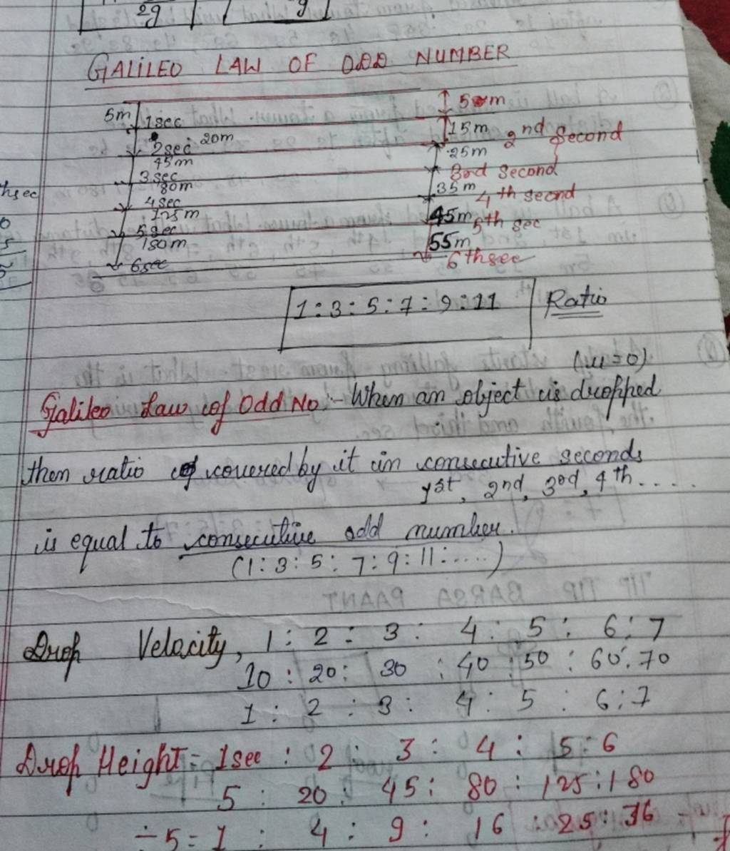 GALILEO LAW OF ODD NUMBER( μ=0 ).Galileo Law of Odd No When an object u..