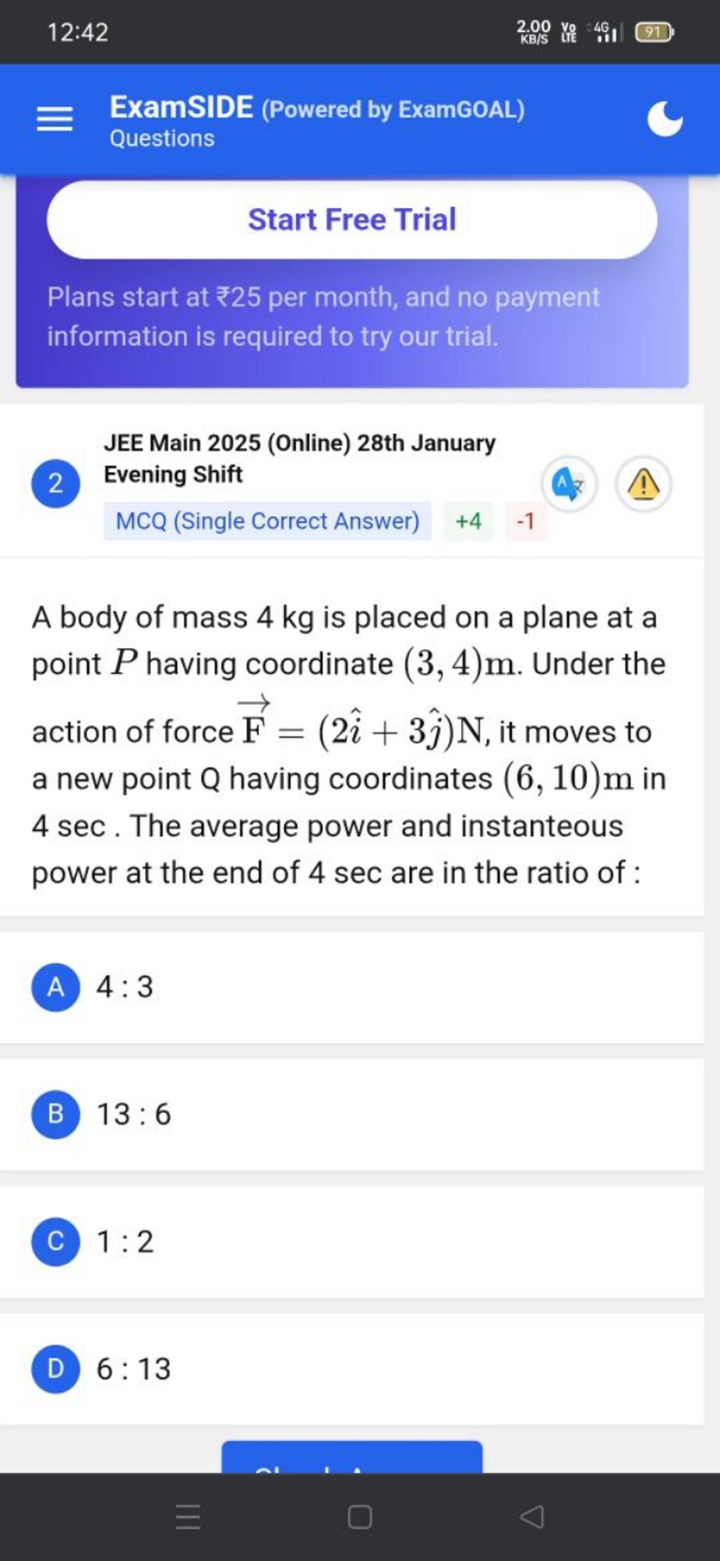 12:422.00 Yo491(91)ExamSIDE (Powered by ExamGOAL)QuestionsStart Fr..
