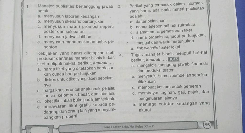Berikut yang termasuk dalam informasi yang harus ada pada materi publisit..