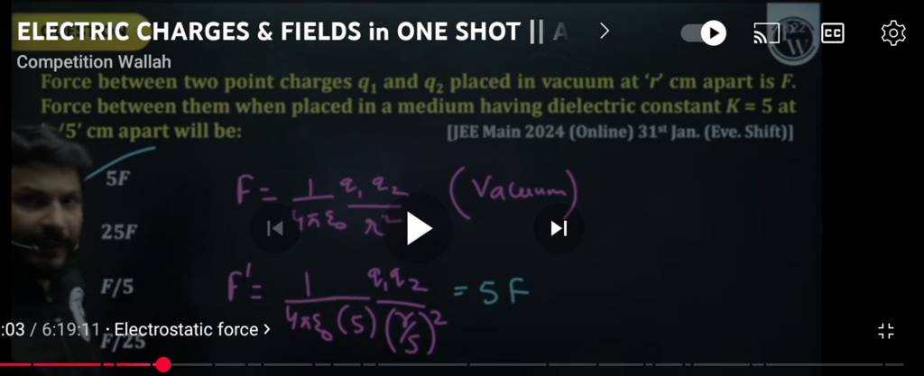 ELECTRIC CHARGES \& FIELDS in ONE SHOT || Competition Wallah Force betwee..