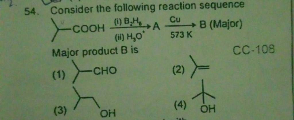 54. Consider the following reaction sequence\[-\mathrm{COOH} \xrightarr..
