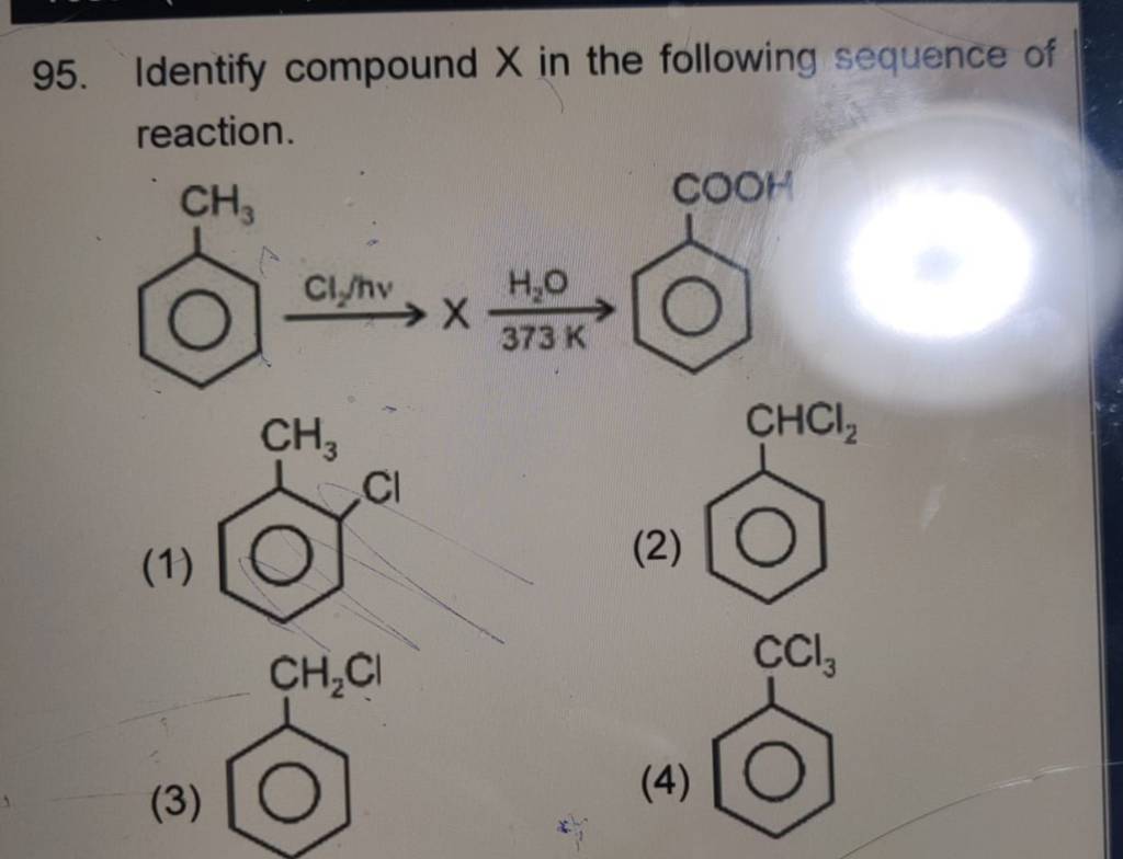 Identify compound X in the following sequence of reaction. \xrightarrow{\..