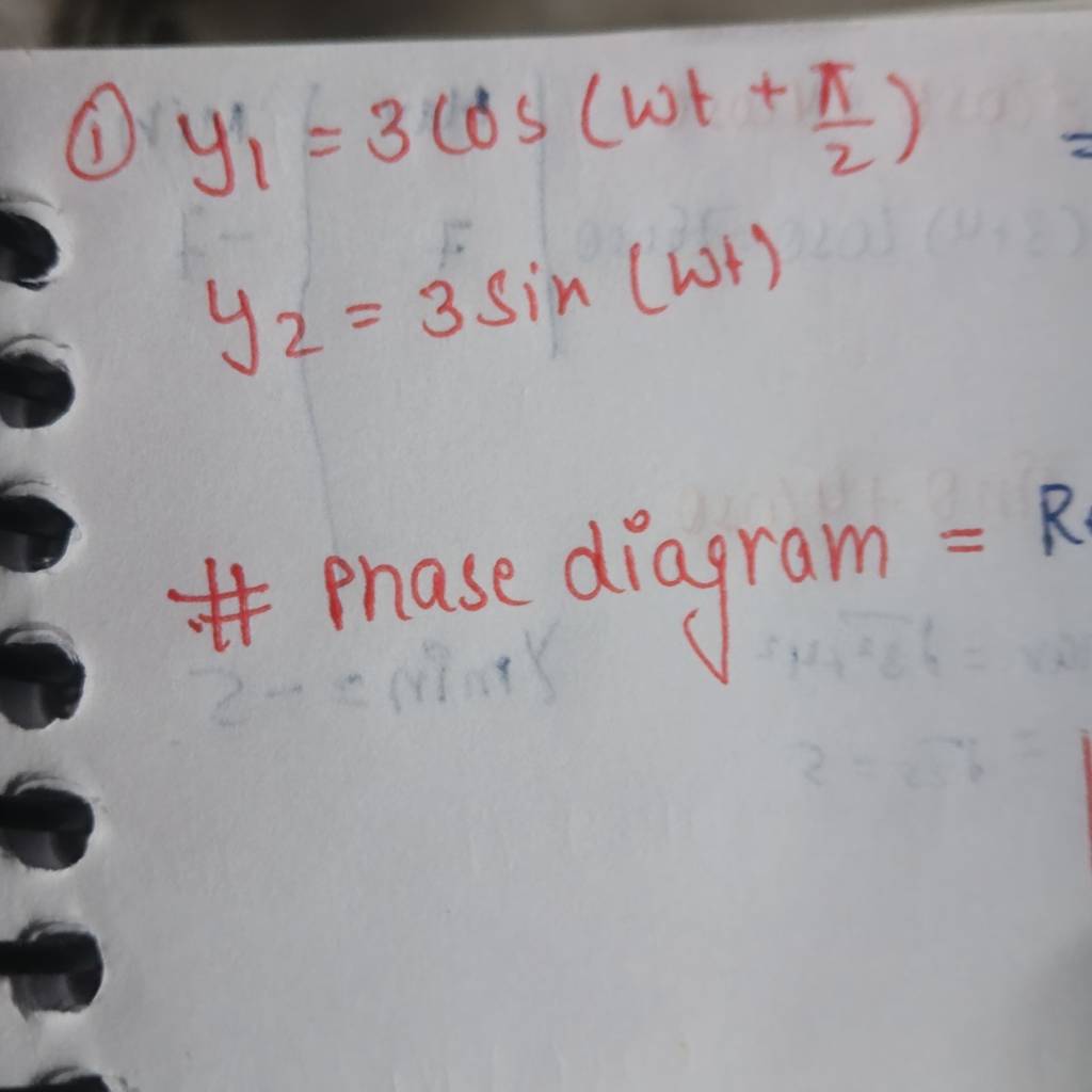 (1)y1 =3cos(ωt+2π )y2 =3sin(ωt) \# Phase diagram = R | Filo