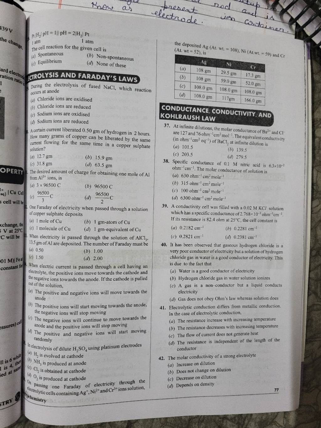 OPERTY |\mathrm{Cu} \mathrm{Cell}| 5 cell will be GROLYSIS AND FARADAY'S
