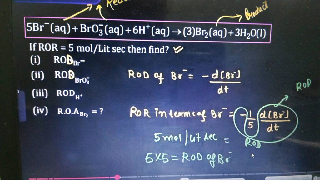 5 \mathrm{Br}^{-}(\mathrm{aq})+\mathrm{BrO}{3}^{-}(\mathrm{aq})+6 \mathrm..
