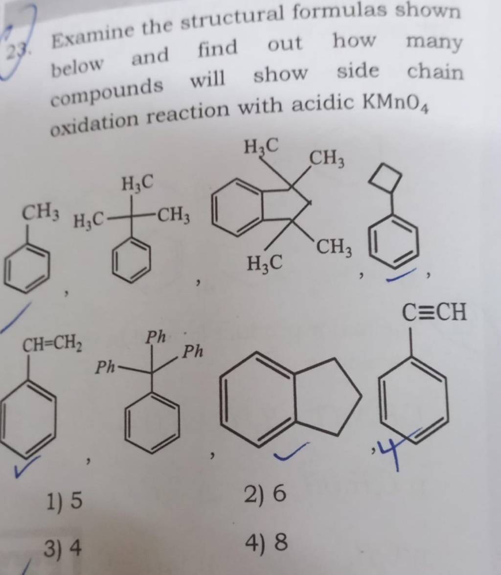 Examine the structural formulas shown below and find out how many will sh..