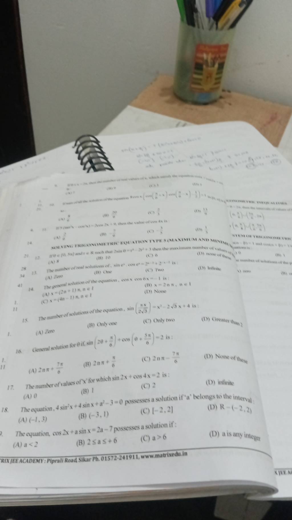 wwwx 24 _x{{8+x}““(8) $) Now then the value of cos 4x is (0 (13) (11)-(21..