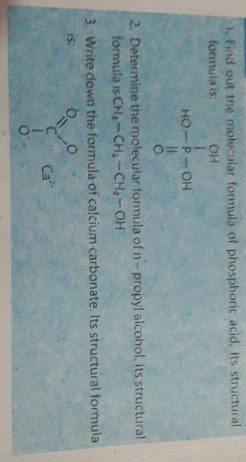 OH Find out the molecular formula of phosphoric acid, Its structural form..