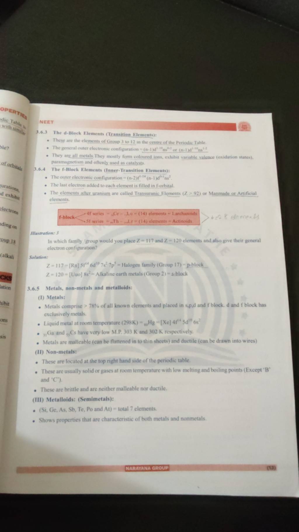 OPERTIES odic Table to with similar ble? of orbitals gurations, ed exhibi..