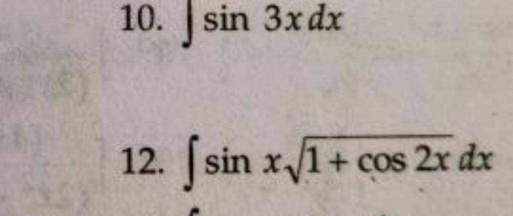 sin 3x dx (sin x√1+ cos 2x dx | Filo