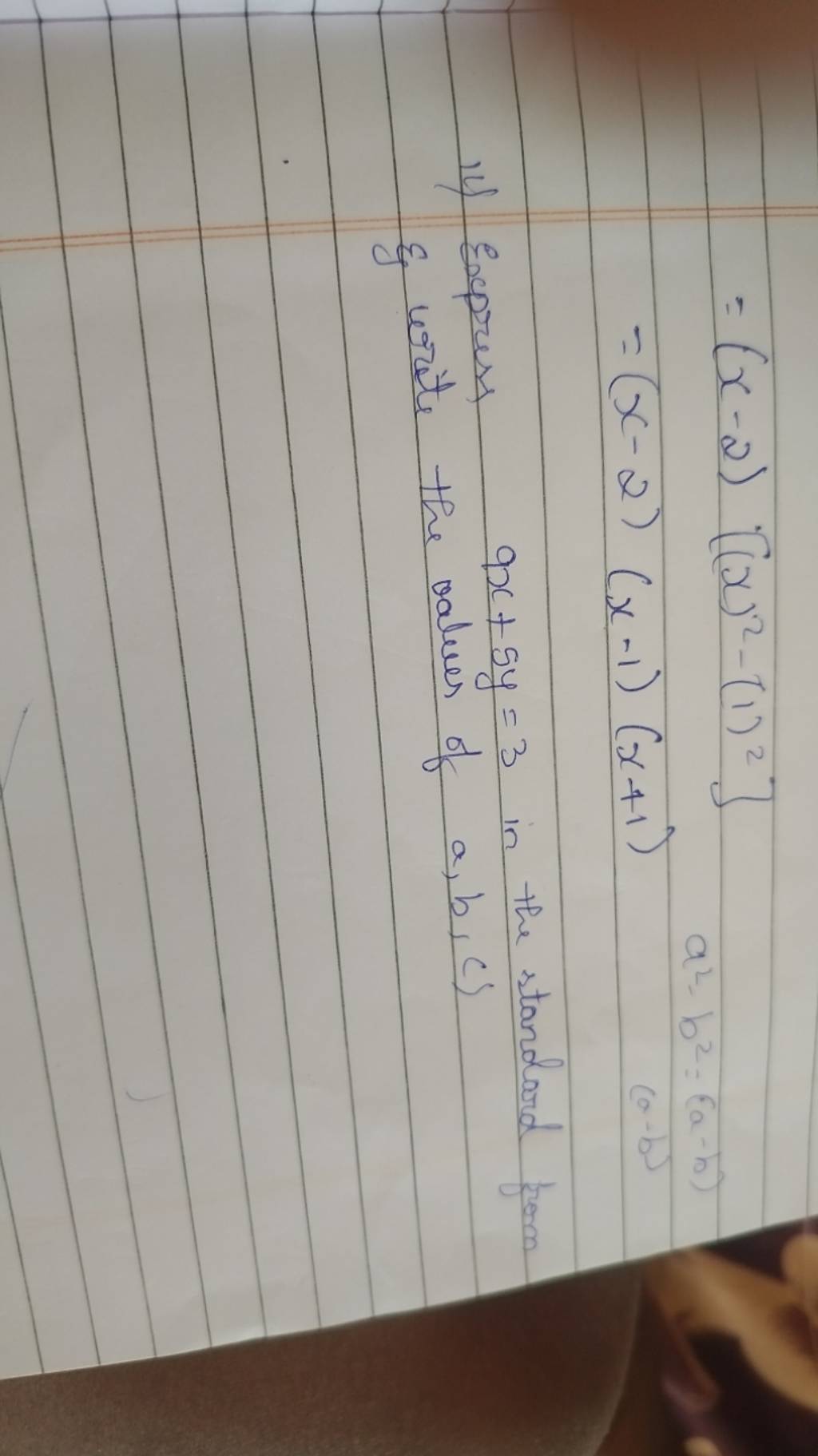 = (x-2) (6002-(1)² J = (x-2) (x-1) (x+1) 14 Express G a²b²= (a - b) 9x+5y..