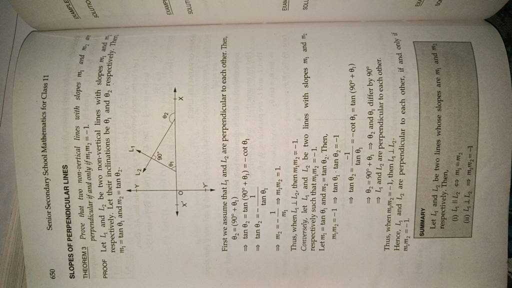 650 Senior Secondary School Mathematics for Class 11 SLOPES OF PERPENDICU..