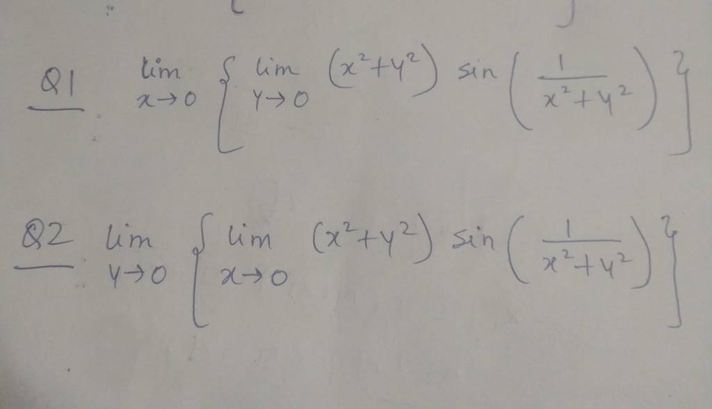 tim Q1 S lim (x²+42) 82 tim I lim 470 (x² x10 Sin Sin (x+y) sch (atter)]..