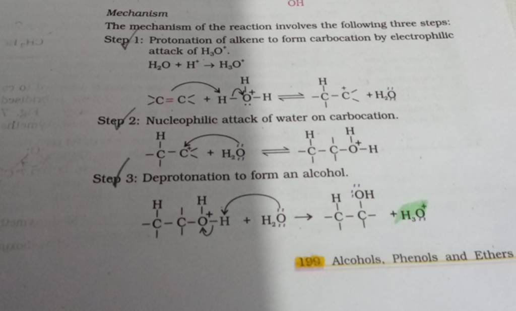 Mechanism OH 620 boelbid The mechanism of the reaction involves the follo..