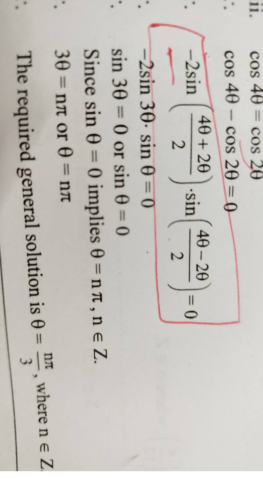 cos 40 = cos 20 cos 40 - cos 20 = 0 40+20 40-20 -2sin .sin = 0 2 2 -2sin