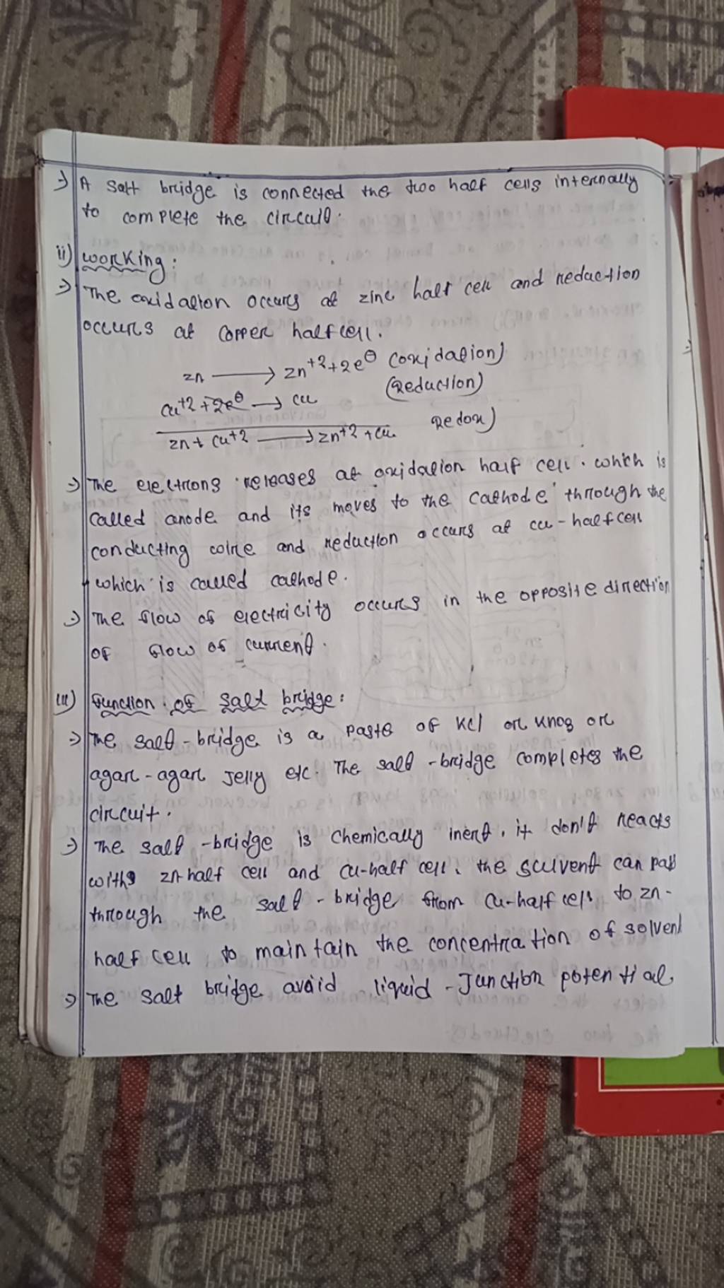 A salt bridge is connected the two half cells internally to 2195 complete..