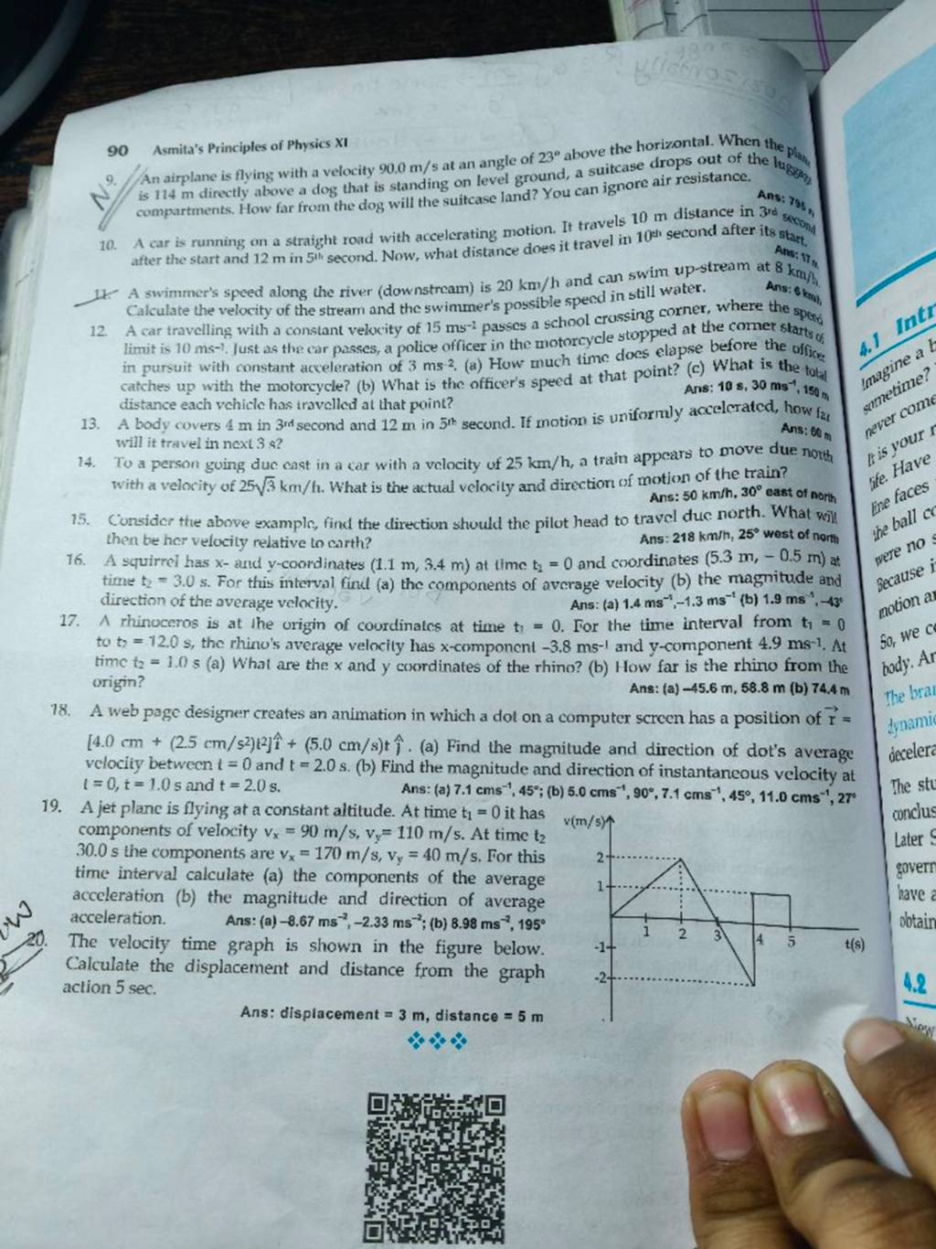 9820 90 Asmita's Principles of Physics XI An airplane is flying with a ve..