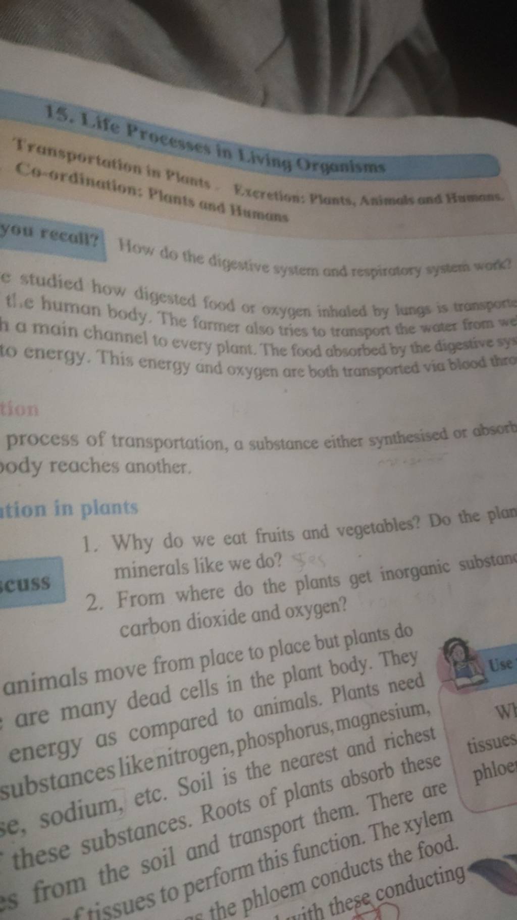 Life Processes in Living Organisms Transportation in Plants. Excretion: P..