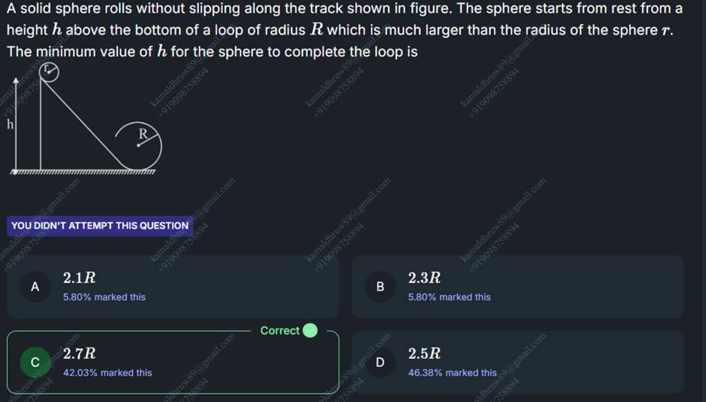 +9190987588 h kamaldhruw896 +919098758894 A solid sphere rolls without sl..
