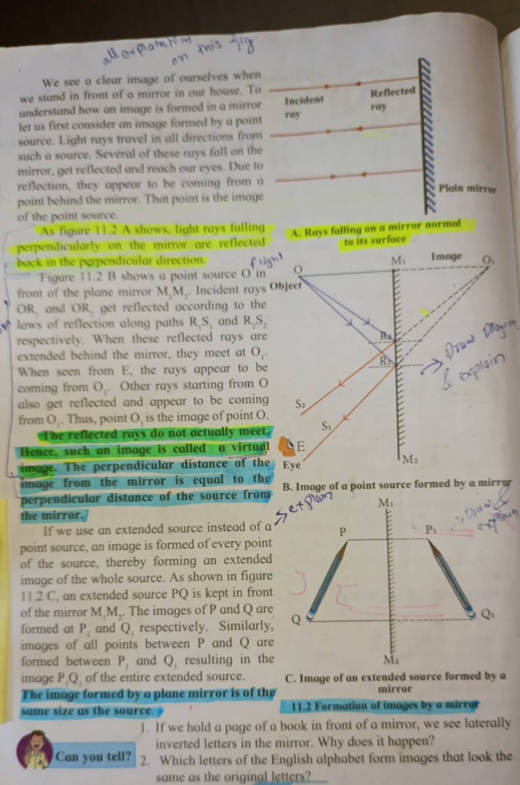 all explainan en this Fig We see a clear image of ourselves when we stand..