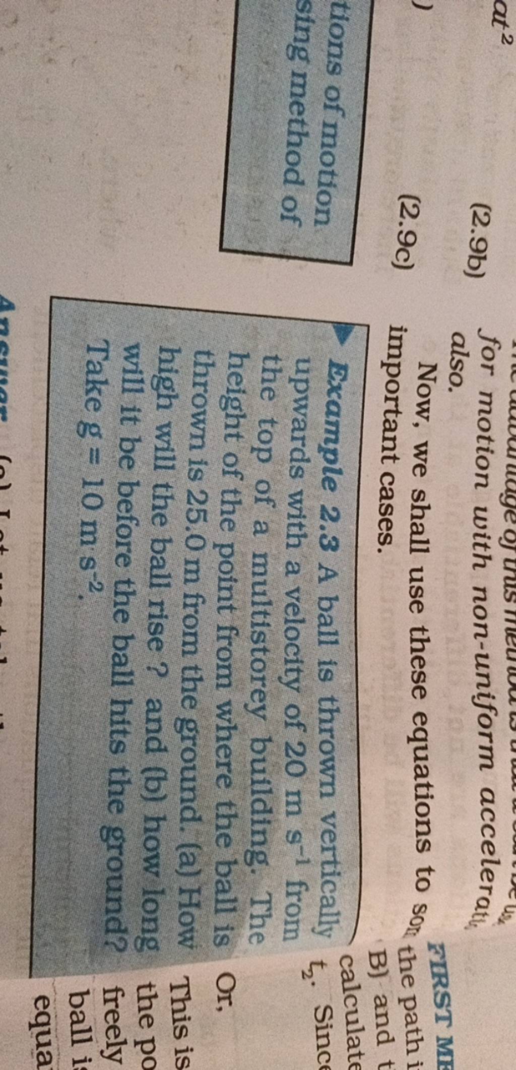 also. at 2 (2.9b) for motion with non-uniform accelerat FIRST ME ) (2.9c)..