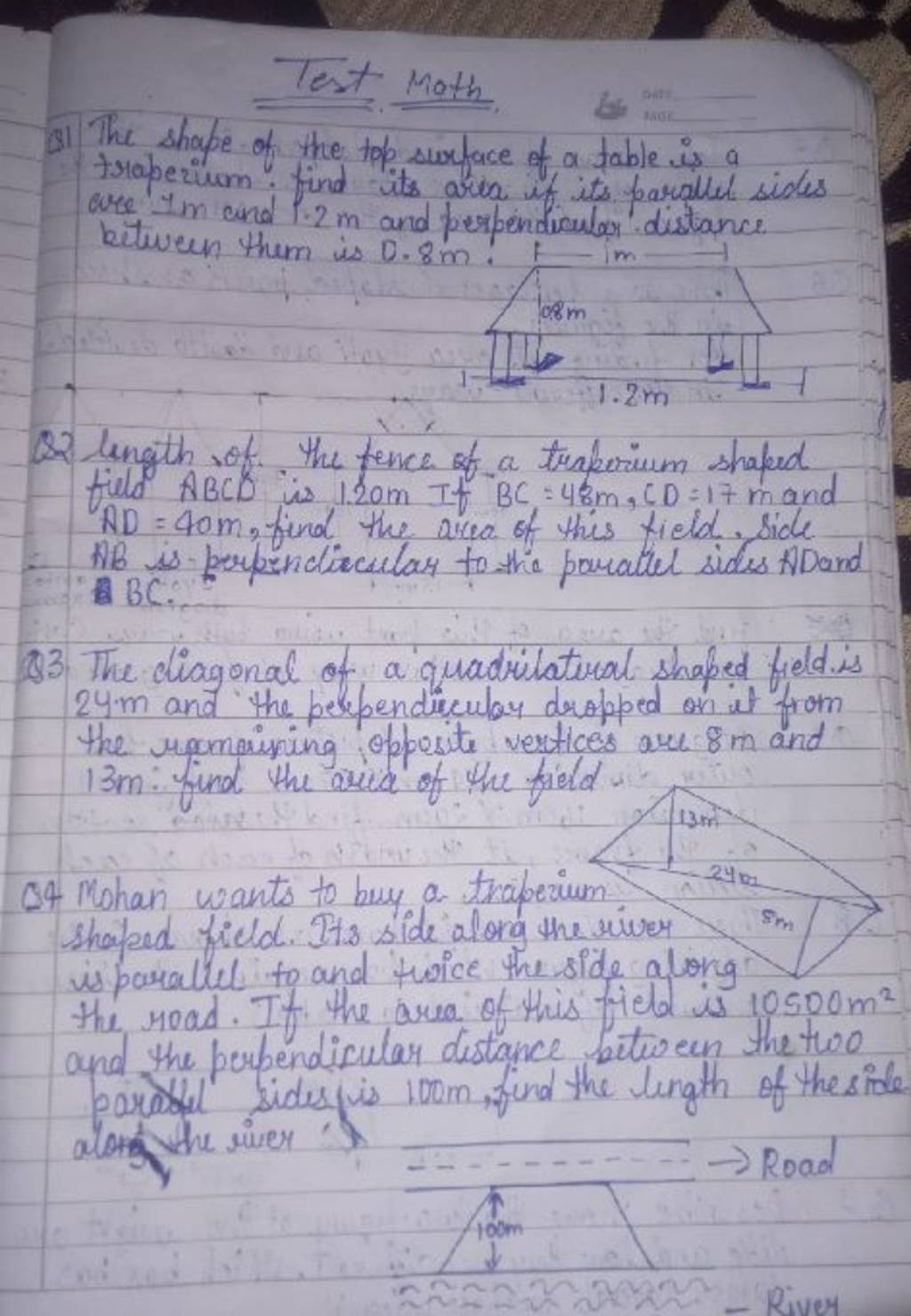 Test Moth CHATE PAGE 31 The shape of the top surface of a table is a trap..