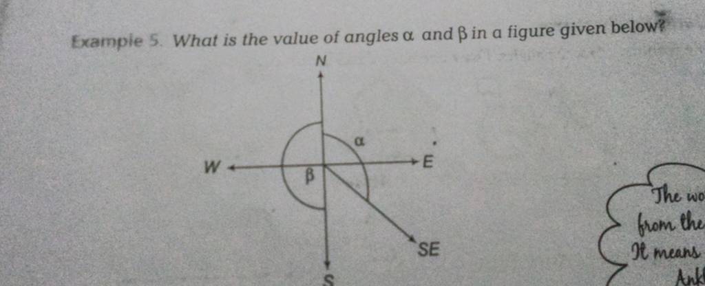 Example 5. What is the value of angles a and ẞ in a figure given below? N..