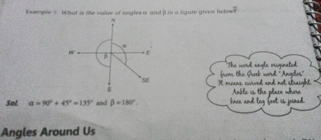Example 5. What is the value of angles a and ẞ in a figure given below? N..