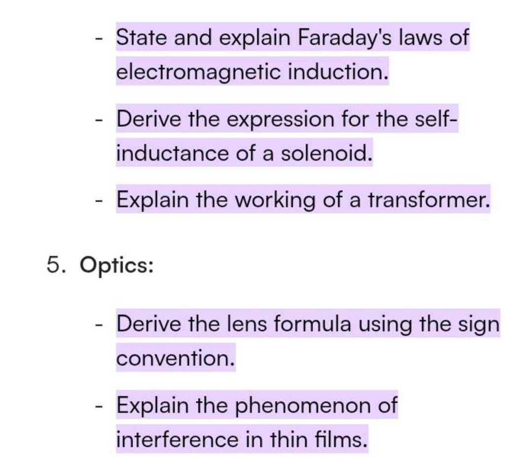 State and explain Faraday's laws of electromagnetic induction. Derive the..