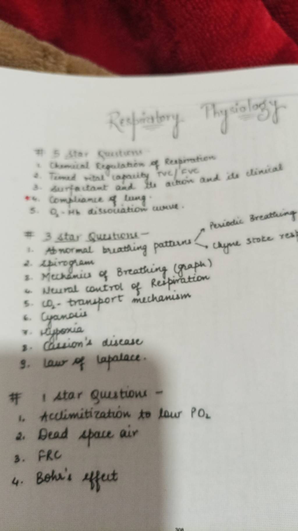 Respiratory Physiology #5 Star Questions Chemical Regulation of Respirati..